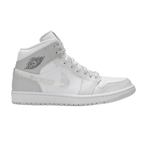 JORDAN 1 Mid Sneakers With Swoosh Logo - White