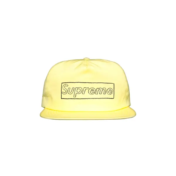 Supreme X Kaws Chalk Logo 5-panel Cap - Yellow
