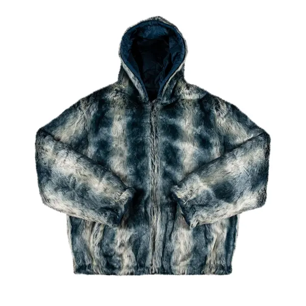 Supreme Faux Fur Reversible Hooded Jacket - Blue