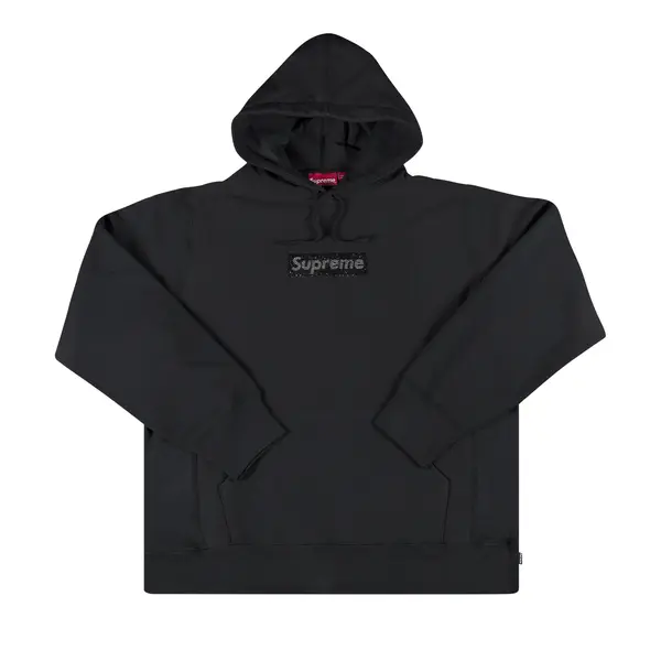 Supreme X Swarovski Box Logo Hooded Sweatshirt - Black