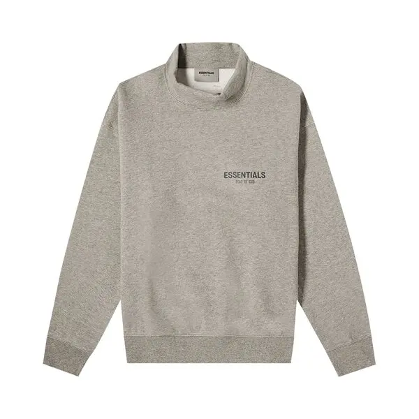 Fear Of God Pullover Mockneck 'heather Oatmeal