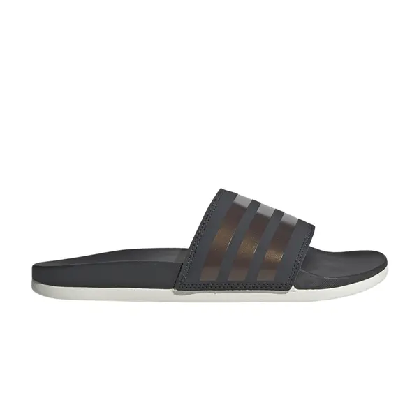 Adidas Adilette Comfort Stripes Shimmer Slides - Grey