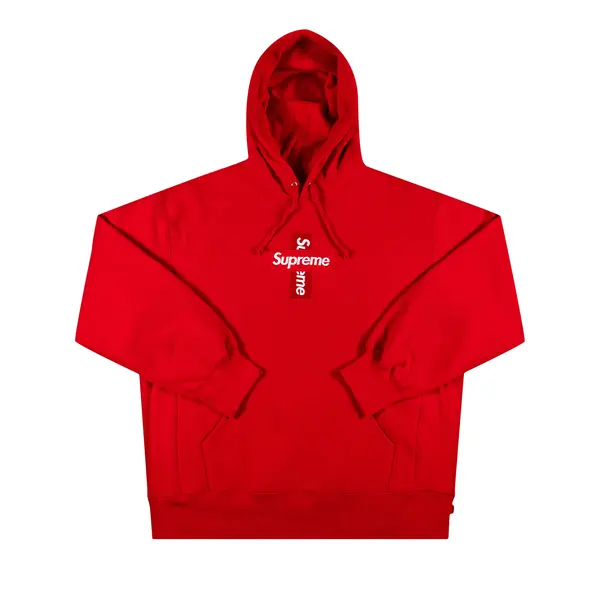 Supreme Cross Box Logo Hooded Sweatshirt - Red