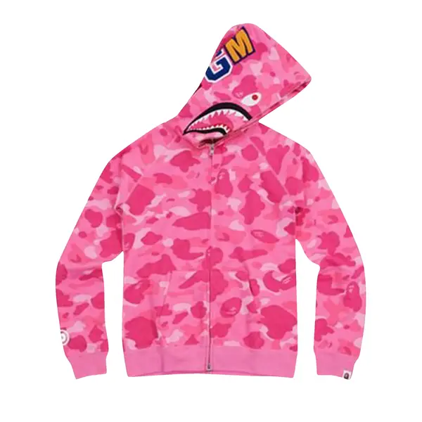A Bathing Ape Abc Camo Shark Full Zip Hoodie - Pink | Editorialist