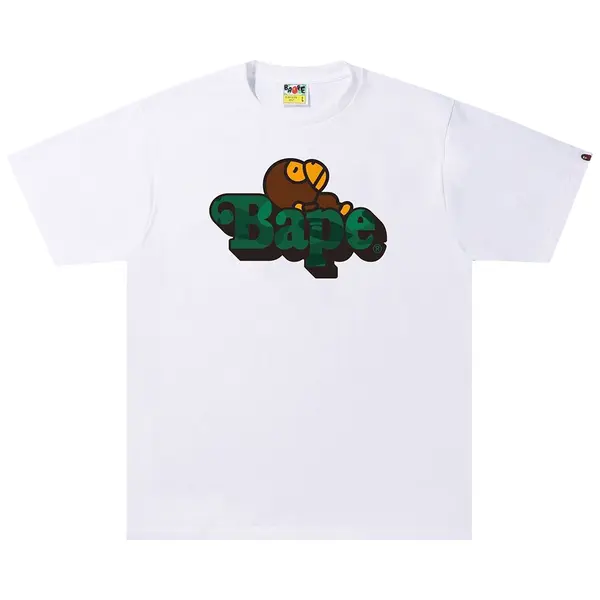 A BATHING APE Color Camo C Milo On Tee /green - White