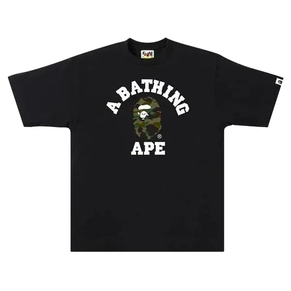 A BATHING APE 1st Camo College T-shirt - Black