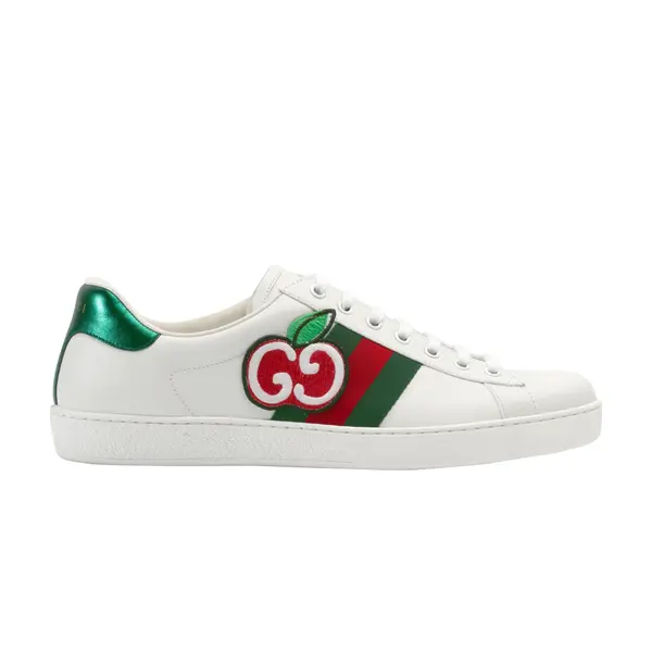 Gucci Ace Low Top Sneakers With Gg Apple Patch