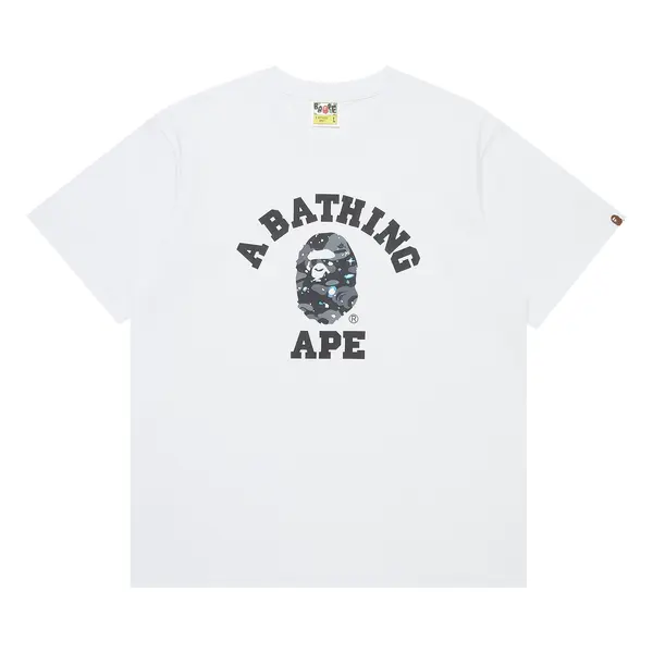 A BATHING APE Space Camo College Tee - White