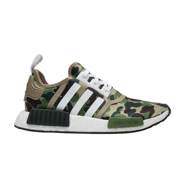 Adidas A Bathing Ape X Nmd_r1 'olive Camo' Sneakers - Green