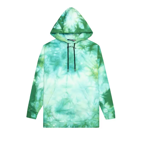 Palm Angels Tie Dye Logo Hoodie - Green