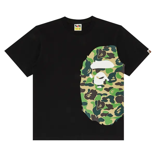 A BATHING APE Abc Side Big Ape Head Tee /green - Black