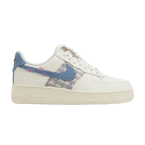 Nike Force 1 Low '07 Lx 'denim Bouclé Sneakers - White