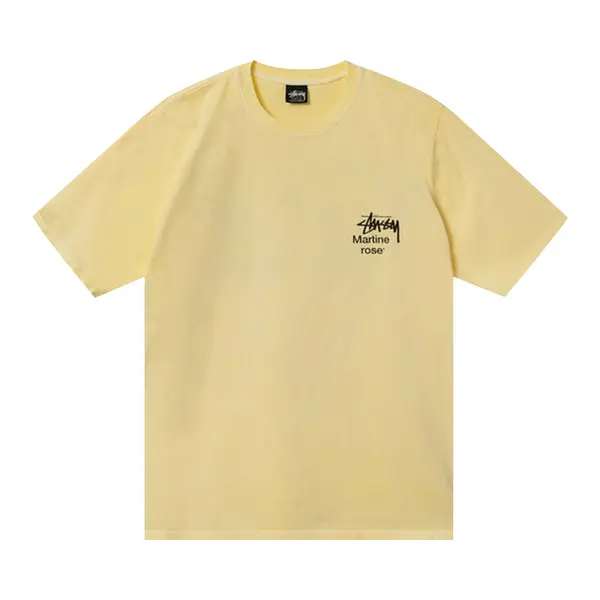 StÜssy X Martine Rose Collage Pigment Dyed Tee 'lemon - Yellow