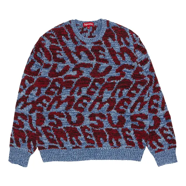 Supreme Stacked Crewneck Sweater - Blue