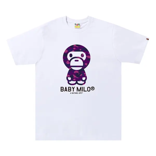 A BATHING APE Color Camo Baby Milo Tee - White
