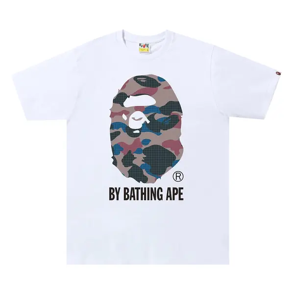 A BATHING APE Grid Camo Tee - White