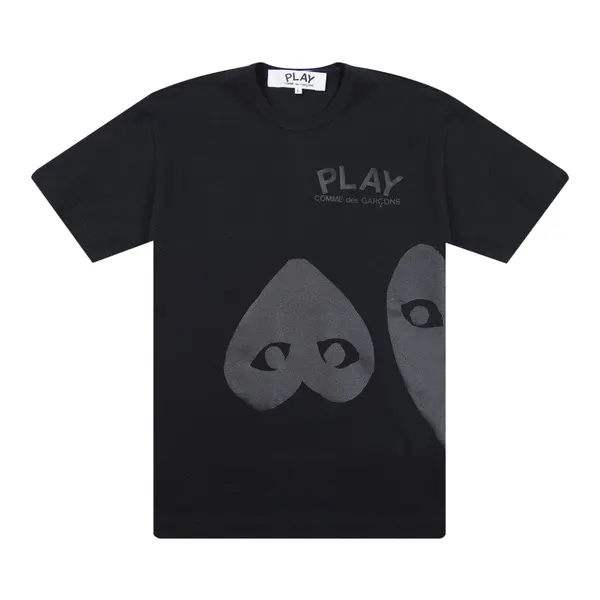 Play Comme Des Garcon Three Hearts T-shirt - Black