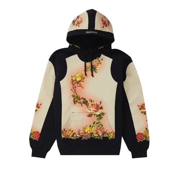 Supreme X Jean Paul Gaultier Floral Print Hooded Sweatshirt - Black