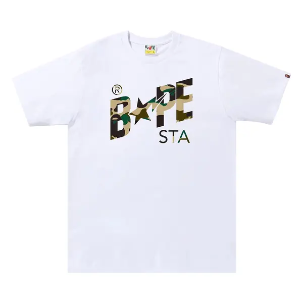 A BATHING APE 1st Camo Sta Logo Tee - White