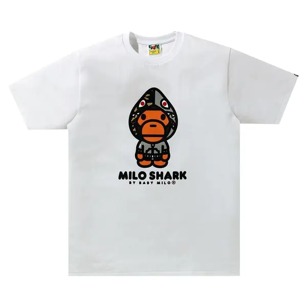 A BATHING APE Milo Shark Tee - White