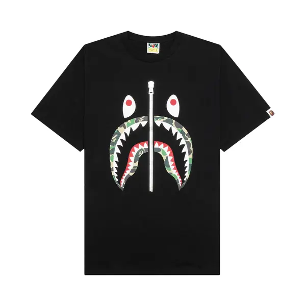 A BATHING APE Abc Camo Shark Tee /green - Black