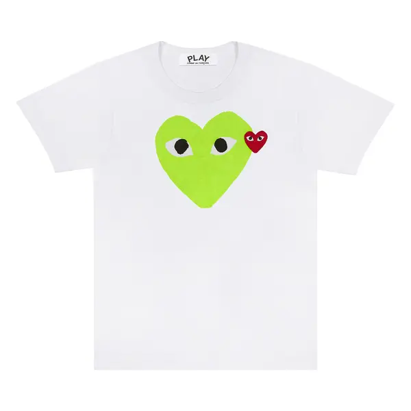 Play Comme Des Garcon Red Emblem Heart T-shirt - White