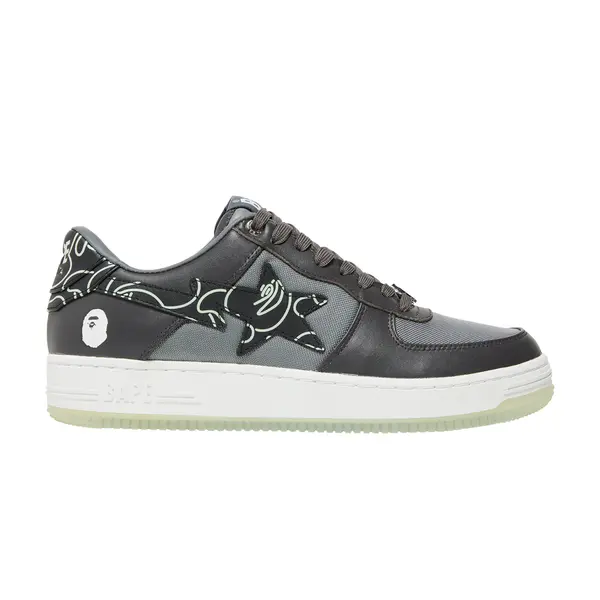 A BATHING APE Text Code Camo Bapesta Sneakers - Black