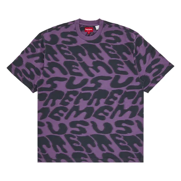 Supreme Stacked Intarsia Short-sleeve Top - Purple