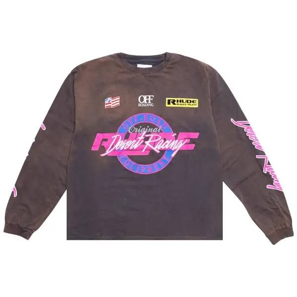 Rhude Desert Racing Long-sleeve Tee 'vintage - Grey