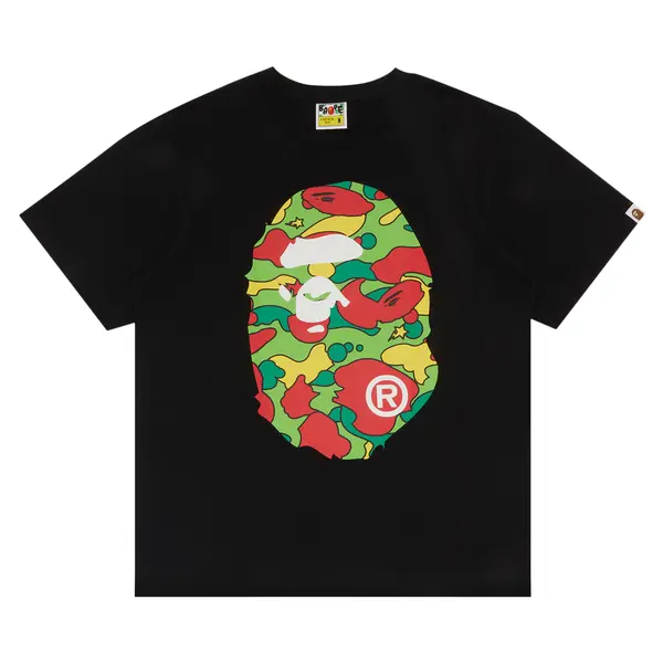 A BATHING APE Sta Camo Big Ape Head Tee - Black