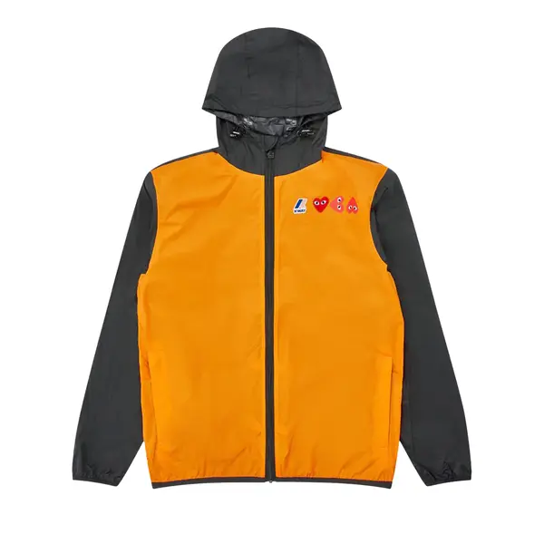 Play Comme Des Garcon X K-way Full Zip Hoodie - Orange