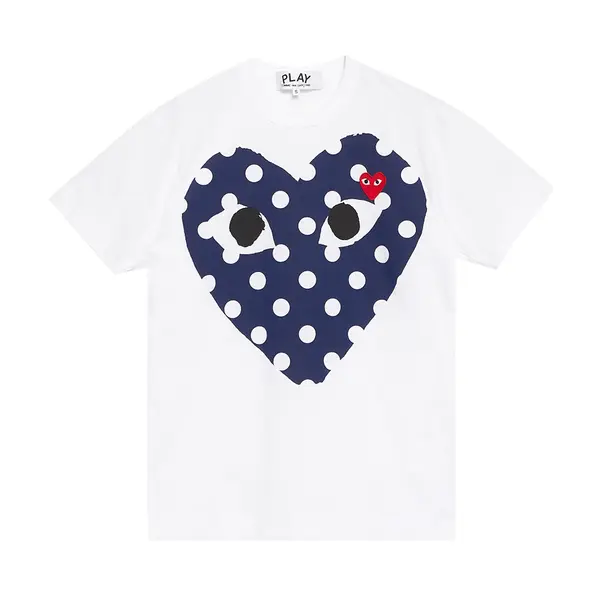 Play Comme Des Garcon Polka Dot Full Heart T-shirt - White