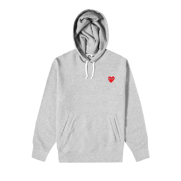 Play Comme Des Garcon Hooded Sweatshirt - Grey