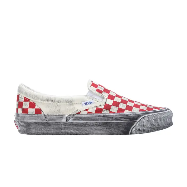 VANS Og Classic Slip-on Lx Stressed Checkerboard - Red
