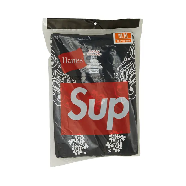Supreme X Hanes Bandana Tagless Tees - Black