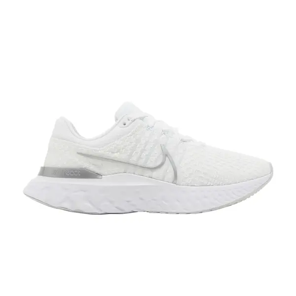 Nike React Infinity Run Flyknit 3 Metallic Silver - White
