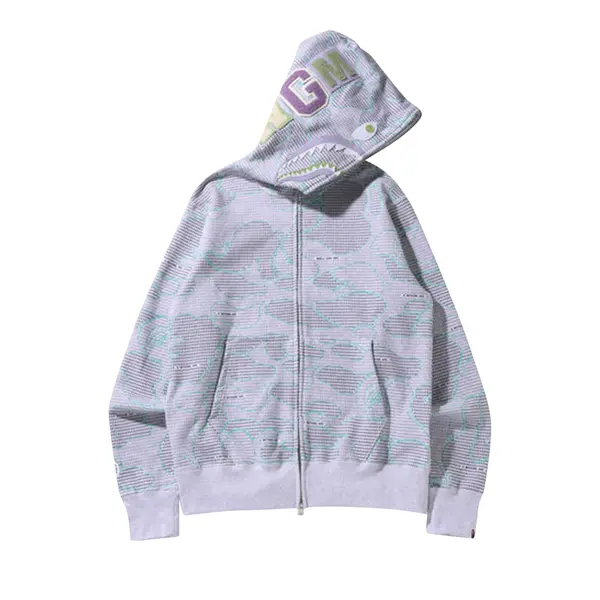 A BATHING APE Camo Shark Full Zip Hoodie