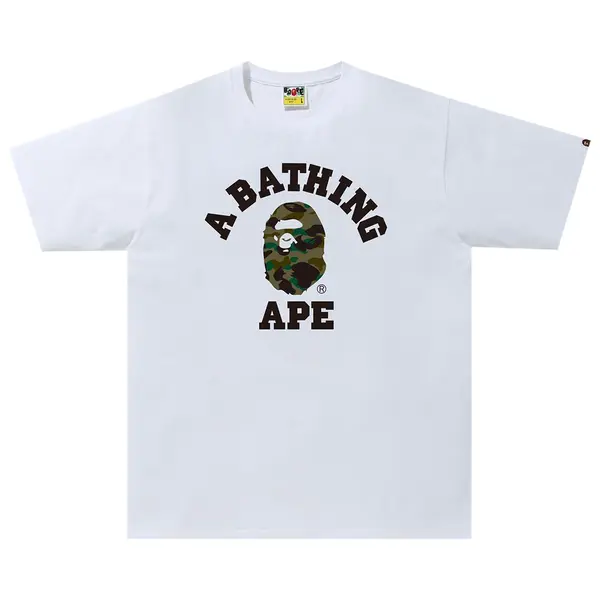 A BATHING APE 1st Camo College Tee /gray - White
