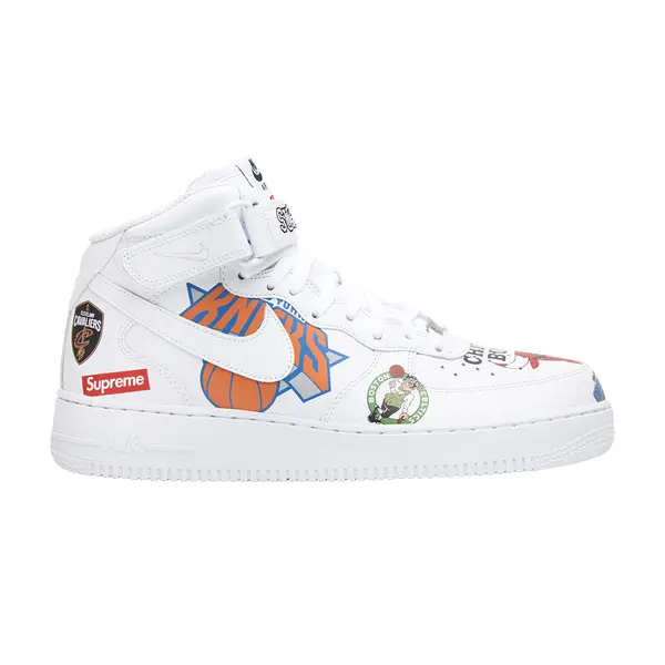 Nike Supreme X Nba X Air Force 1 Mid Sneakers - White