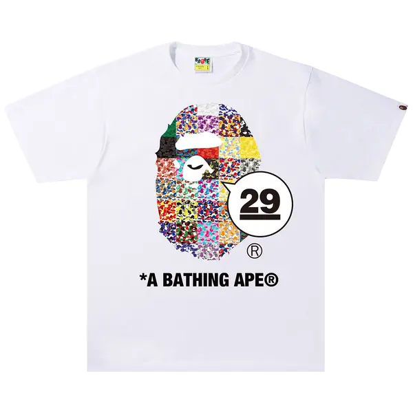 A BATHING APE 29th Anniversary Ape Head Tee - White