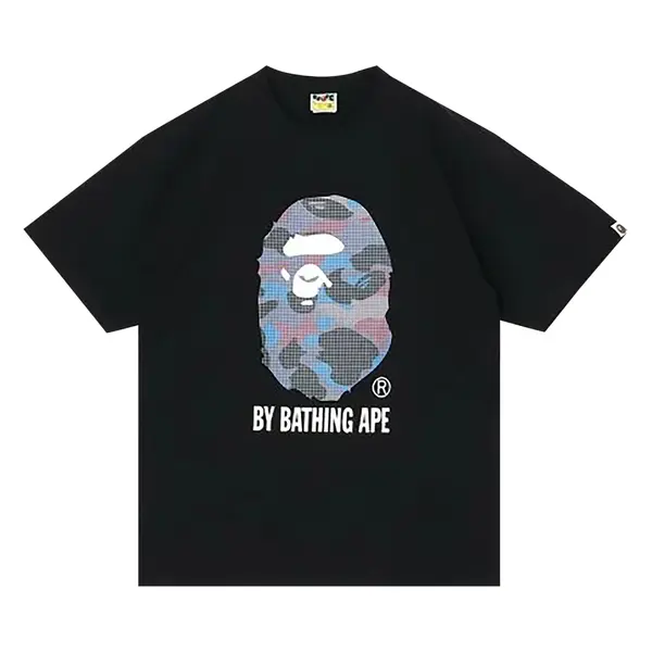 A BATHING APE Grid Camo Tee - Black