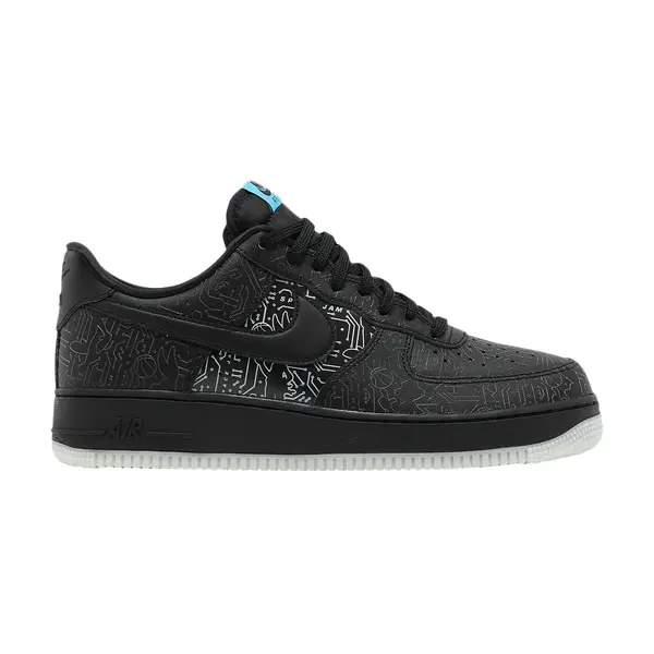 Nike Space Jam X Air Force 1 '07 'computer Chip' Sneakers - Black