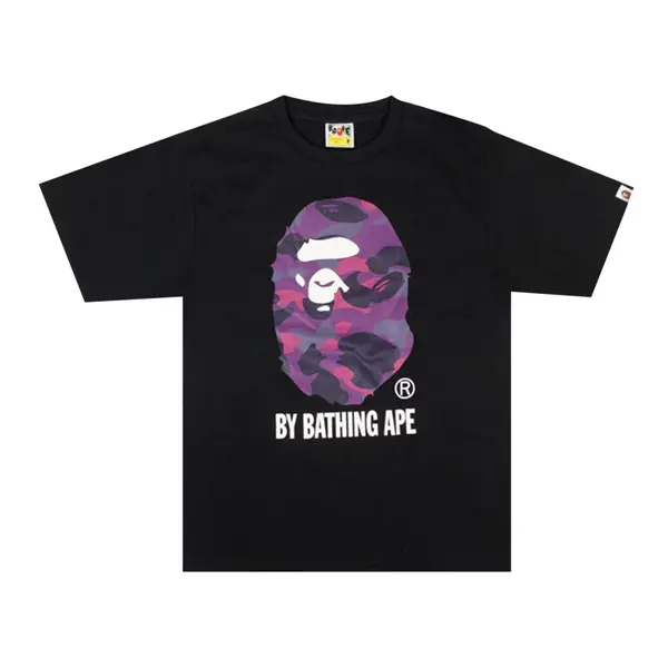 A BATHING APE Color Camo Bathing Ape Tee /purple - Black