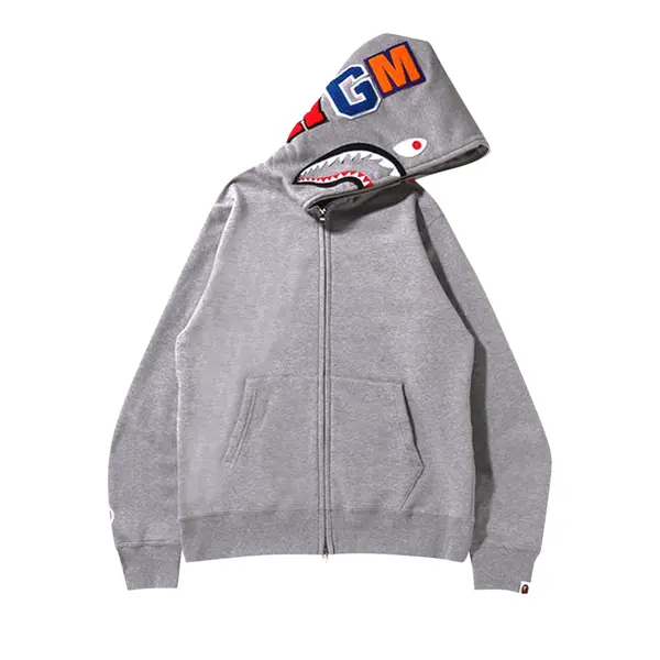 A BATHING APE Shark Full Zip Hoodie - Grey
