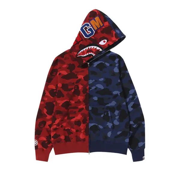 A BATHING APE Color Camo Shark Full-zip Hoodie