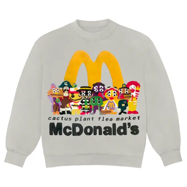 CACTUS PLANT FLEA MARKET X Mcdonald's Cactus Buddy! And Friends Crewneck - Grey