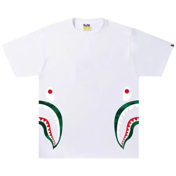 A BATHING APE Color Camo Side Shark Tee - White