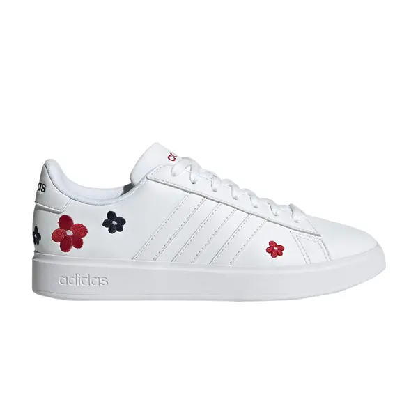 Adidas Grand Court Cloudfoam Floral Embroidery - White