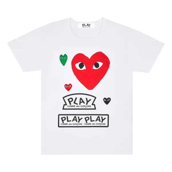 Play Comme Des Garcon Multi Logo Short-sleeve T-shirt - White