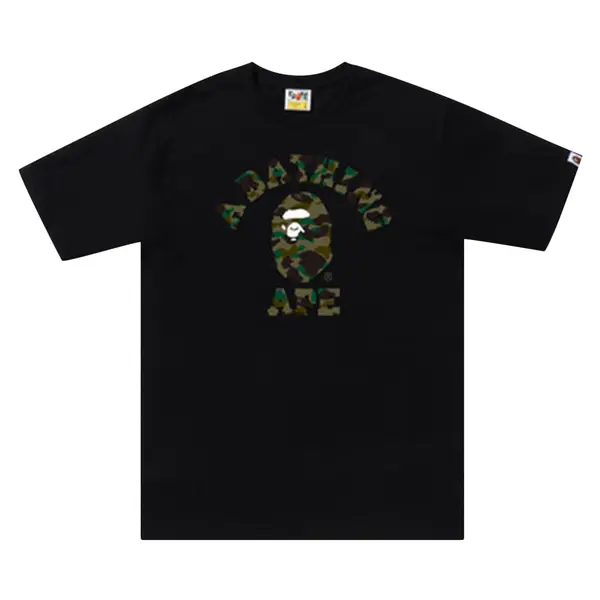 A BATHING APE 1st Camo College Tee /green - Black
